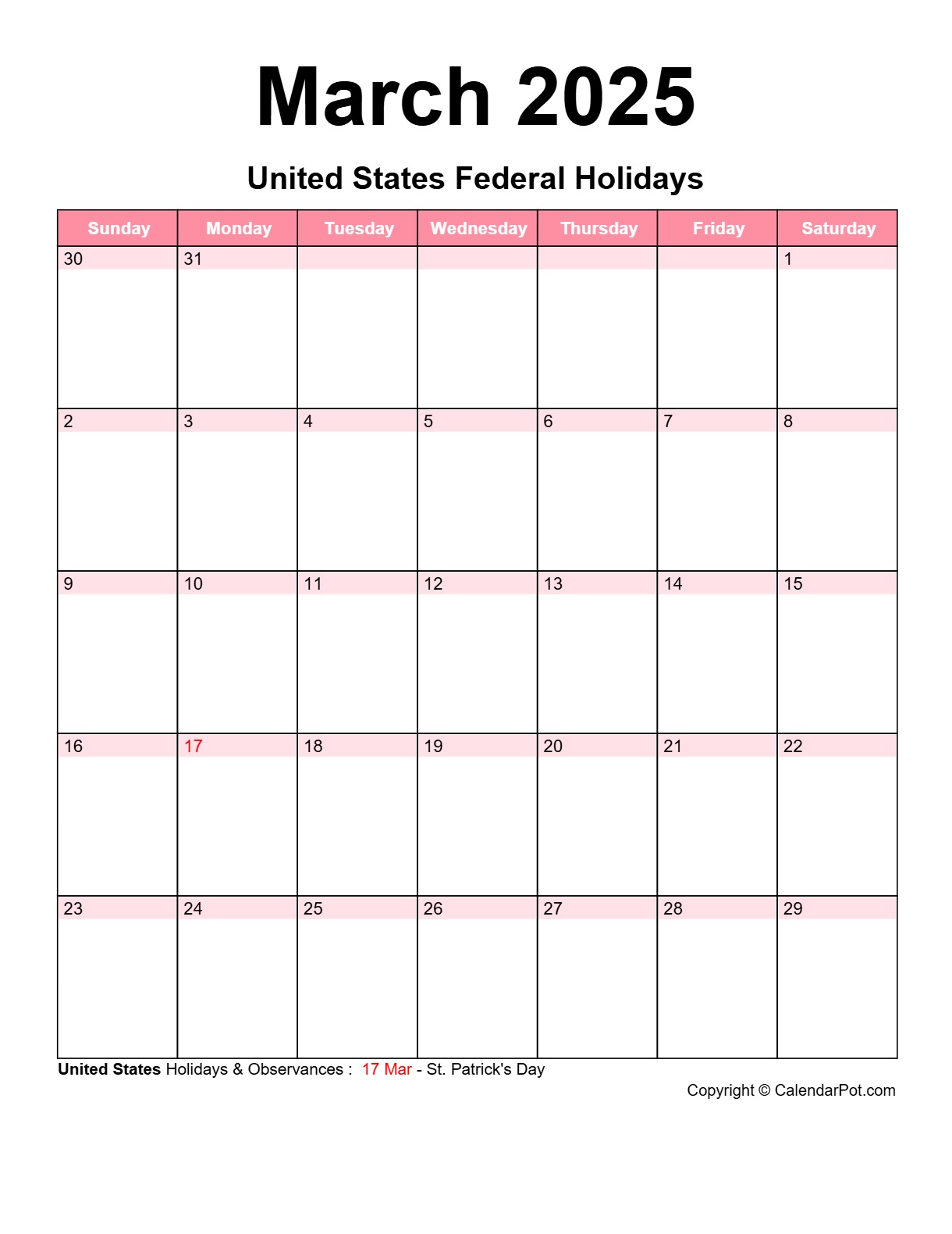 March 2078 Monthly Calendar with Holidays - India