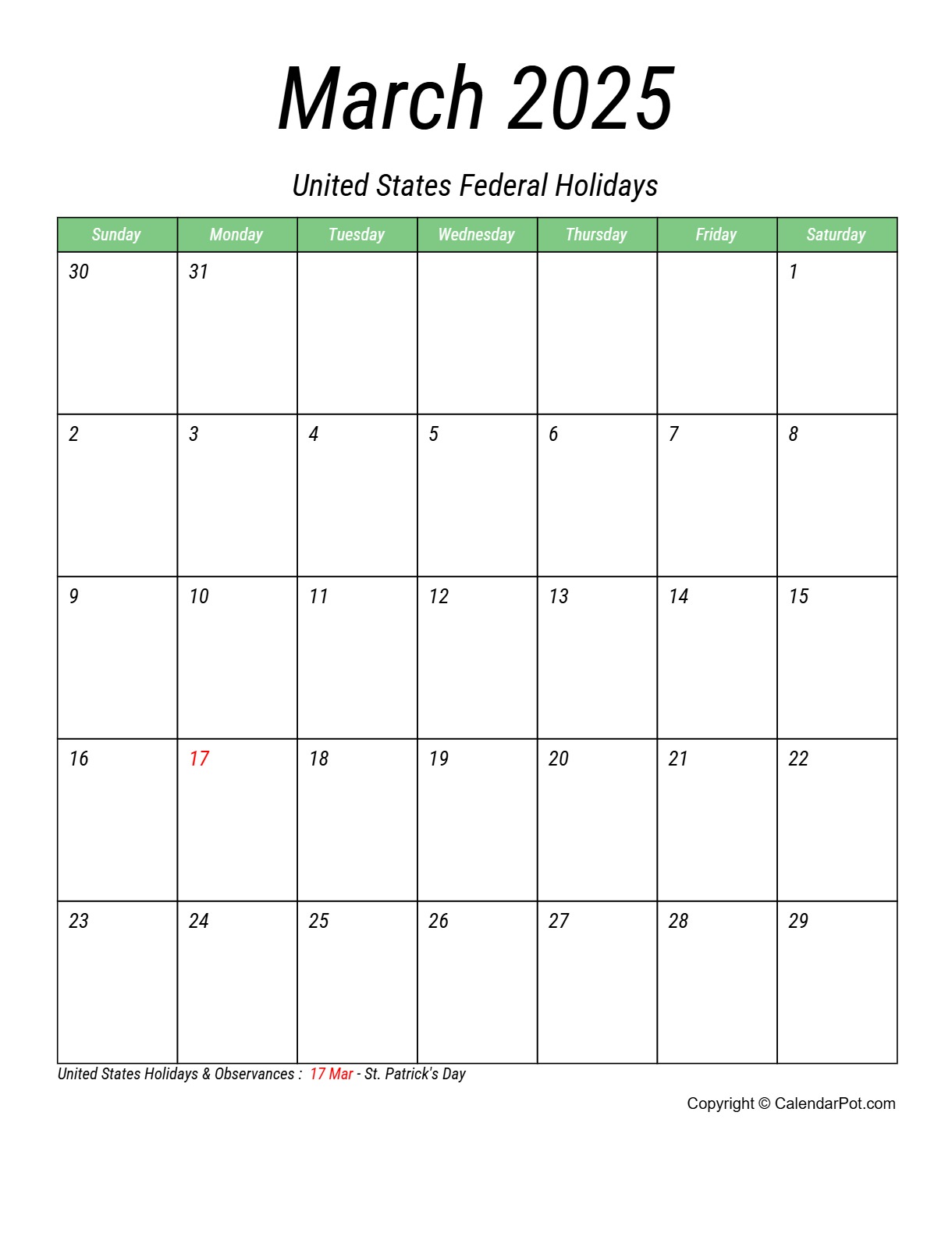 March 2099 Monthly Calendar with Holidays - United Kingdom